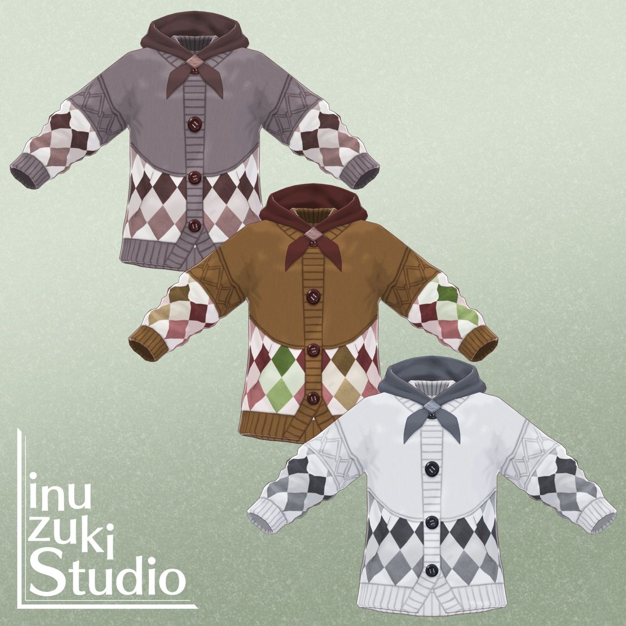 【VRoid】Diamond Pattern Cardigan【5色×5柄】 | StyMore